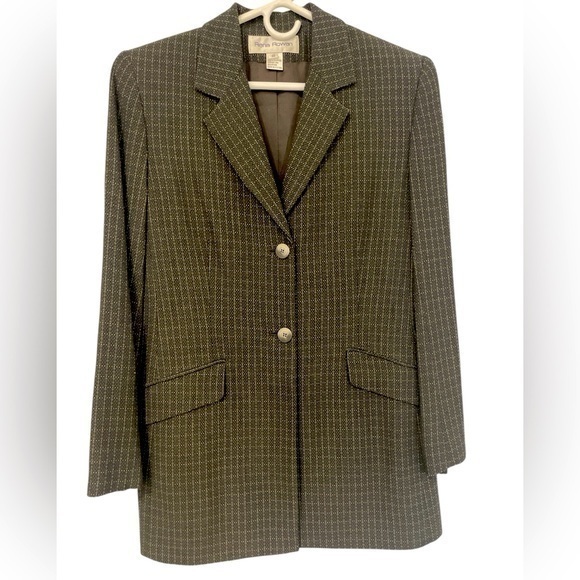 Rena Rowan | Jackets & Coats | Rena Rowan Gray Checked Vintage Long ...